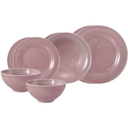 Geschirr-Set Seltmann Weiden "Einsteiger-Set Beat Color Glaze 8er Set", rosa (altrosa), 8, Porzellan, Geschirr-Sets, Geschirr-Set, Sp&uuml;lmaschinengeeignet, Mikrowellenfest, Ofenfest