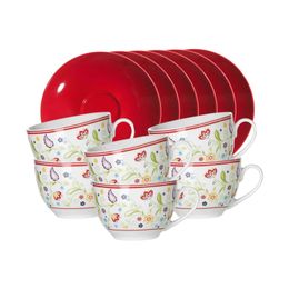 Ritzenhoff & Breker Tasse RITZENHOFF & BREKER "Fr&uuml;hst&uuml;ckstassenservice Shanti Doppio 12er Set bunt", bunt, B:2cm H:2cm, Porzellan, Trinkgef&auml;&szlig;e, Tasse, Sp&uuml;lmaschinengeeignet