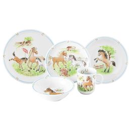 Kindergeschirr-Set Seltmann Weiden "Kindergeschirr Set Compact Mein Pony 5er Set bunt", bunt, 5, Porzellan, Geschirr-Sets, Sp&uuml;lmaschinengeeignet, Mikrowellengeeignet, Ofenfest, Salamandergeeignet, K&uuml;hlschrankgeeignet, Gefrierschrankgeeignet