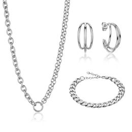 Schmuckset ISABELLA FORD "IS007S", silber, Schmuck_Sets, Damen, 42cm / 18cm., Edelstahl, Schmuckset, 42 cm / 18 cm.