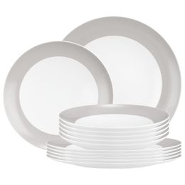 Geschirr-Set Seltmann Weiden "Tafelservice Liberty Pure Colors 12er Set", grau (new grau), 12, Porzellan, Geschirr-Sets, Geschirr-Set, Sp&uuml;lmaschinenfest, Mikrowellensicher, Ofenfest