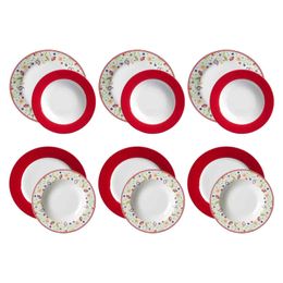 Ritzenhoff & Breker Geschirr-Set RITZENHOFF & BREKER "Tafelservice Shanti Doppio 12er Set bunt", bunt, 12, Porzellan, Geschirr-Sets, Geschirr-Set, Sp&uuml;lmaschinengeeignet