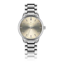 Quarzuhr PHILIPP BLANC "PB2-B058S", silber, Armbanduhren, Herren, Quarzuhr