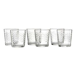 Ritzenhoff & Breker Whiskyglas RITZENHOFF & BREKER "Whiskybecher Wave 250 ml 6er Set transparent", bunt (transparent), B:2cm H:2cm, Glas, Trinkgef&auml;&szlig;e, Whiskyglas