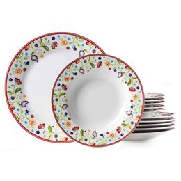 Ritzenhoff & Breker Geschirr-Set RITZENHOFF & BREKER "Tafelservice Doppio 12er Set bunt", bunt, 12, Porzellan, Geschirr-Sets, Geschirr-Set, Sp&uuml;lmaschinengeeignet