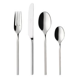 Villeroy & Boch Besteck-Set VILLEROY & BOCH "Tafelbesteck NewWave 24er Set edelstahl", silber (edelstahl), 24, Essbesteck-Sets, Sp&uuml;lmaschinenfest
