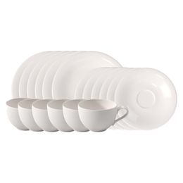 Geschirr-Set "Kaffeeservice Essential 18er Set wei&szlig;", wei&szlig;, 18, Porzellan, LIKE. BY VILLEROY & BOCH, Geschirr-Sets, Geschirr-Set, Sp&uuml;lmaschinenfest, Mikrowellensicher