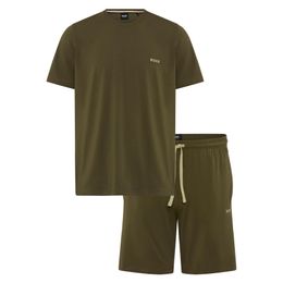 Shorty BOSS "Mix&Match", Herren, Gr. L, open gr&uuml;n 348, Jersey, Obermaterial: 95% Baumwolle, 5% Elasthan, normal normal, Rundhals, Homewear-Sets Shorty