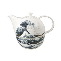 Teekanne Goebel "Teekanne mit St&ouml;vchen Katsushika Hokusai - Die gro&szlig;e Welle 1,2 l bunt", bunt, B:16cm H:19cm, Kannen, Handw&auml;sche wird empfohlen