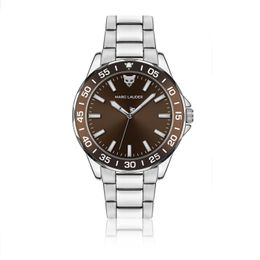 Quarzuhr MARC LAUDER "ME3-B262S", silber, Armbanduhren, Herren, Quarzuhr