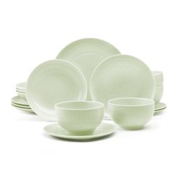 Geschirr-Set Seltmann Weiden "Starter-Set Amina 16er Set", gr&uuml;n (seladon), 16, Porzellan, Geschirr-Sets, Geschirr-Set, Sp&uuml;lmaschinenfest, Mikrowellensicher, Ofenfest