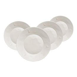 Fr&uuml;hst&uuml;cksteller LA ROCH&Egrave;RE FRANCE "Dessertteller Biene &oslash; 21 cm 4er Set natur", beige (natur), B:27,4cm H:2cm L:27,4cm T:27,4cm &Oslash;:21,4cm, Speiseteller, Sp&uuml;lmaschinengeeignet, Mikrowellengeeignet