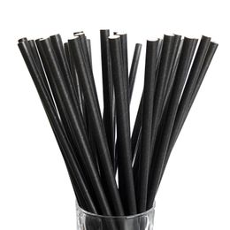 Trinkhalme LUXENTU "Papier-Trinkhalme Jumbo 20 cm 100er Set", schwarz, B:2cm H:25cm L:2cm T:2cm &Oslash;:0,8cm, K&uuml;chenhelfer-Sets, Aus stabilem und hochwertigem Papier, ungebleicht, frei von Chemikalien, 100% biologisch abbaubar, absolut geschmacksneutral