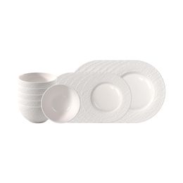 Villeroy & Boch Geschirr-Set VILLEROY & BOCH "Tafelservice Manufacture Ice 18er Set wei&szlig;", wei&szlig;, 18, Porzellan, Geschirr-Sets, Geschirr-Set, Sp&uuml;lmaschinenfest, Mikrowellensicher