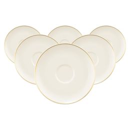 Untertasse Seltmann Weiden "Kombi-Untertassen Savona Fine Diamond &oslash; 16 cm 6er Set creme", beige (creme), B:16cm H:2cm L:16cm T:16cm &Oslash;:16cm, Speiseteller, Sp&uuml;lmaschinenfest, Mikrowellensicher, Ofenfest