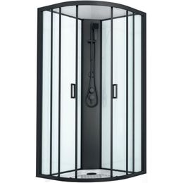 Komplettdusche Sanotechnik "Balaton 1", schwarz matt, B:90cm H:203cm T:90cm, Duschkabinen, Komplettduschkabine mit eleganten schwarzen Profilen, Ma&szlig;e 90x90x203cm