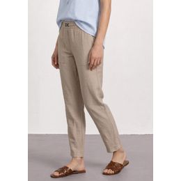 Street One Damen Jogger Pants, beige, Gr. 38, unifarben, Stoff, 82% Viskose, 18% Polyamid, Hosen, Middle Waist
