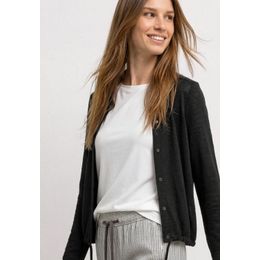 Cardigan Street One, Damen, Gr. 34, schwarz, Stoff, 80% Polyester, 20% Viskose, unifarben, normal normal, hoch geschlossener Ausschnitt, abgesteppt, Strickjacken, in Unifarbe