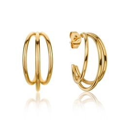Ohrring-Set ISABELLA FORD "FE010G", gold, Ohrringe, Damen, outer diameter 20mm, Edelstahl