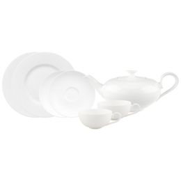 Villeroy & Boch Geschirr-Set VILLEROY & BOCH "Tee-Set Royal wei&szlig;", wei&szlig;, 7, Porzellan, Geschirr-Sets, Geschirr-Set, Sp&uuml;lmaschinengeeignet, Mikrowellengeeignet