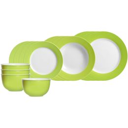 Ritzenhoff & Breker Geschirr-Set RITZENHOFF & BREKER "Einsteiger-Set Doppio 16er Set", gr&uuml;n, 16, Porzellan, Geschirr-Sets, Geschirr-Set, Sp&uuml;lmaschinenfest