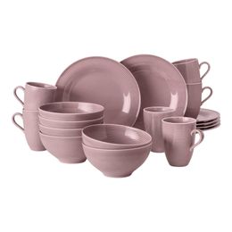 Geschirr-Set Seltmann Weiden "Fr&uuml;hst&uuml;cks-Set Beat Color Glaze 18er Set", rosa (altrosa), 18, Porzellan, Geschirr-Sets, Geschirr-Set, Sp&uuml;lmaschinengeeignet, Mikrowellenfest, Ofenfest