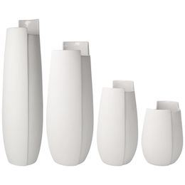 Dekovase Goebel "Vasen Ova 16 cm / 21 cm / 30,5 cm / 36 cm 4er Set wei&szlig;", wei&szlig;, B:2cm H:2cm T:2cm, Vasen, Handw&auml;sche wird empfohlen