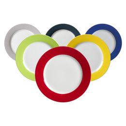 Ritzenhoff & Breker Fr&uuml;hst&uuml;cksteller RITZENHOFF & BREKER "Dessertteller Doppio &oslash; 20,5 cm 6er Set bunt", bunt, B:20,5cm H:2cm L:20,5cm T:20,5cm &Oslash;:20,5cm, Speiseteller, Sp&uuml;lmaschinenfest, Mikrowellensicher
