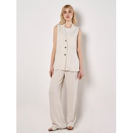 Stoffhose Apricot "Hose", Damen, Gr. L (40), N-Gr, beige (stein), gewebt, Obermaterial: 90% Viskose CV. 8% Leinen LI. 2% Polyester PES., gestreift, normal, Hosen Stoffhose, mit elastischem Bund