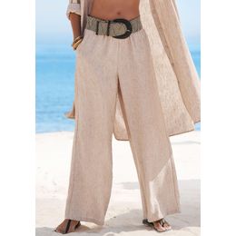 Schlupfhose Buffalo, Damen, Gr. 34, N-Gr, beige meliert, Web, Obermaterial: 100% Polyester, meliert, figurumspielend lang, Hosen Schlupfhose