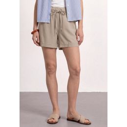 Shorts Street One, Damen, Gr. 34, sepia sand, Stoff, 100% Viskose, unifarben, loose fit kniefrei, Hosen Shorts, im Loose Fit