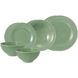 Geschirr-Set Seltmann Weiden "Einsteiger-Set Beat Color Glaze 8er Set", gr&uuml;n (salbeigr&uuml;n), 8, Porzellan, Geschirr-Sets, Geschirr-Set, Sp&uuml;lmaschinengeeignet, Mikrowellenfest, Ofenfest