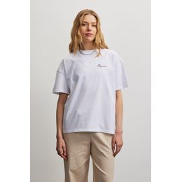 T-Shirt Pegador "LEFKARA HEAVY OVERSIZED TEE", Damen, Gr. L, wei&szlig;, Jersey, Obermaterial: 100% Baumwolle, bedruckt, oversize normal, Rundhals, Shirts T-Shirt