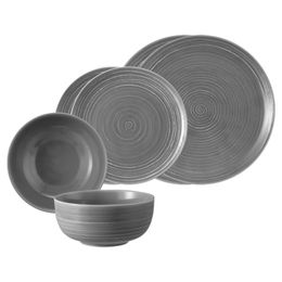 Geschirr-Set Seltmann Weiden "Basic-Set Terra 6er Set", grau (perlgrau), 6, Porzellan, Geschirr-Sets, Geschirr-Set, Sp&uuml;lmaschinenfest, Mikrowellensicher, Ofenfest