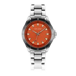 Quarzuhr MARC LAUDER "MD5-B090S", orange (silber), Armbanduhren, Herren, Quarzuhr