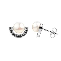 Paar Ohrstecker ZEEme "925/- Sterling Silber S&uuml;&szlig;wasserperle", wei&szlig;, wei&szlig;, Ohrringe, Damen, one-size, Silber 925 (Sterlingsilber)