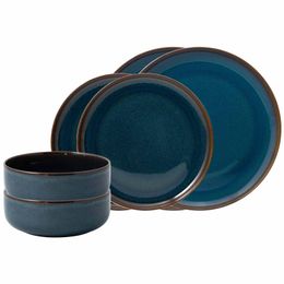 Geschirr-Set "Basic-Set Crafted 6er Set", blau (denim), 6, Porzellan, LIKE. BY VILLEROY & BOCH, Geschirr-Sets, Geschirr-Set, Sp&uuml;lmaschinengeeignet, Mikrowellengeeignet