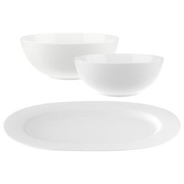 Villeroy & Boch Servierplatte VILLEROY & BOCH "Servier-Set Anmut 3er Set wei&szlig;", wei&szlig;, B:2cm H:2cm L:2cm T:2cm, Porzellan, Servierplatten, Servierplatte, Sp&uuml;lmaschinenfest, Mikrowellensicher