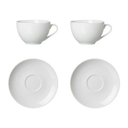 Ritzenhoff & Breker Tasse RITZENHOFF & BREKER "Cappucinoset Bianco 4er Set wei&szlig;", wei&szlig;, B:2cm H:2cm, Porzellan, Trinkgef&auml;&szlig;e, Tasse, Sp&uuml;lmaschinengeeignet