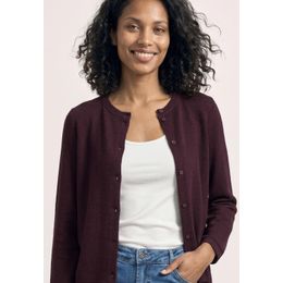 Cardigan Street One, Damen, Gr. 34, rot (rustic rouge), Strick, Obermaterial: 60% Viskose, 40% Polyester, unifarben, normal h&uuml;ftbedeckend, Rundhals, Strickjacken, 3/4-Arm und in Strick-Optik