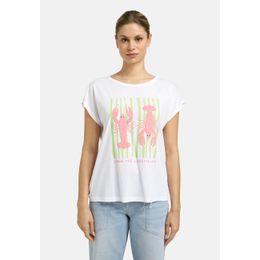 Smith & Soul Rundhalsshirt SMITH & SOUL, Damen, Gr. L, spring gr&uuml;n, Single Jersey, Material: 50% Baumwolle, 50% Modal, bedruckt, oversize normal, Rundhals, angeschnitten, Shirts Rundhalsshirt, mit &uuml;berschnittener Schulter