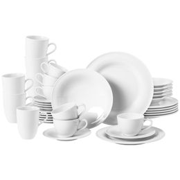 Geschirr-Set Seltmann Weiden "Kombiservice Beat Wei&szlig; 36er Set wei&szlig;", wei&szlig;, 36, Porzellan, Geschirr-Sets, Geschirr-Set, Sp&uuml;lmaschinengeeignet, Mikrowellengeeignet, Ofenfest, Salamandergeeignet, K&uuml;hlschrankgeeignet, Gefrierschrankgeeignet