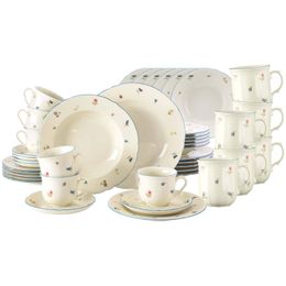 Geschirr-Set Seltmann Weiden "Kombiservice Marieluise Streublume 42er Set bunt", bunt, 42, Porzellan, Geschirr-Sets, Geschirr-Set, Sp&uuml;lmaschinengeeignet, Mikrowellengeeignet, Ofenfest, Salamandergeeignet, K&uuml;hlschrankgeeignet, Gefrierschrankgeeignet