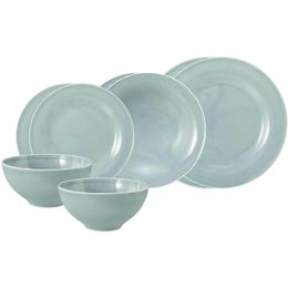 Geschirr-Set Seltmann Weiden "Einsteiger-Set Beat Color Glaze 8er Set", blau (arktisblau), 8, Porzellan, Geschirr-Sets, Geschirr-Set, Sp&uuml;lmaschinengeeignet, Mikrowellenfest, Ofenfest