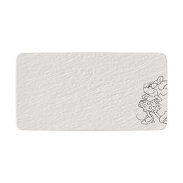 Villeroy & Boch Servierplatte VILLEROY & BOCH "Servierplatte Manufacture Rock Blanc - Mickey Mouse 34,9 x 17,9 cm wei&szlig;", wei&szlig;, B:17,9cm H:2cm L:34,9cm T:34,9cm, Porzellan, Servierplatten, Servierplatte, Sp&uuml;lmaschinenfest, Mikrowellensicher