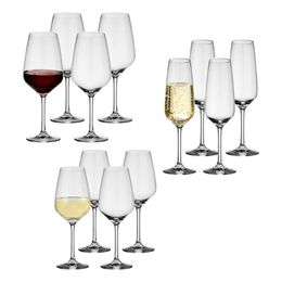 Villeroy & Boch Gl&auml;ser-Set VILLEROY & BOCH "Wein- und Sektgl&auml;ser Voice Basic 12er Set transparent", transparent, B:2cm H:2cm, Glas, Trinkgef&auml;&szlig;e, Sp&uuml;lmaschinenfest