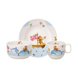 Villeroy & Boch Kindergeschirr-Set VILLEROY & BOCH "Kindergeschirr Happy as a Bear 3er Set bunt", bunt, 3, Porzellan, Geschirr-Sets, Sp&uuml;lmaschinenfest, Mikrowellensicher