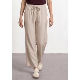 Stoffhose Street One, Damen, Gr. 32, L&auml;nge 30, clay sand, Stoff, 88% Viskose, 12% Polyamid, unifarben, loose fit lang, Hosen Stoffhose, Elastikbund mit Tunnelzug