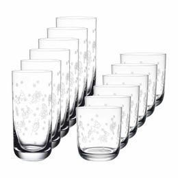 Villeroy & Boch Gl&auml;ser-Set VILLEROY & BOCH "Trinkgl&auml;ser-Set Toy's Delight 12er Set transparent", transparent, B:2cm H:2cm, Kristallglas, Trinkgef&auml;&szlig;e, Sp&uuml;lmaschinenfest