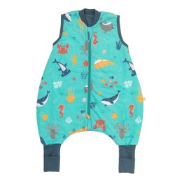 Babyschlafsack SCHLUMMERSACK "Schlafsack mit F&uuml;&szlig;en 1.0 Tog" Gr. 70, blau (meerestiere), Schlafs&auml;cke, Baby, L: 70cm, Obermaterial: 100% Baumwolle CO., L:70cm